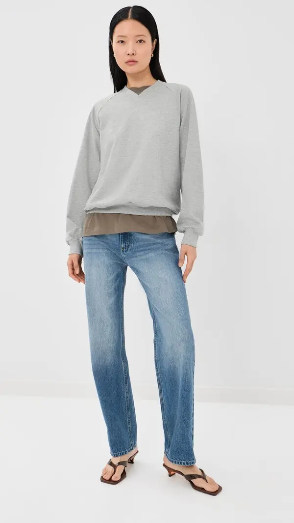 Tibi Perfect Vintage Sweatshirt - Heather Grey