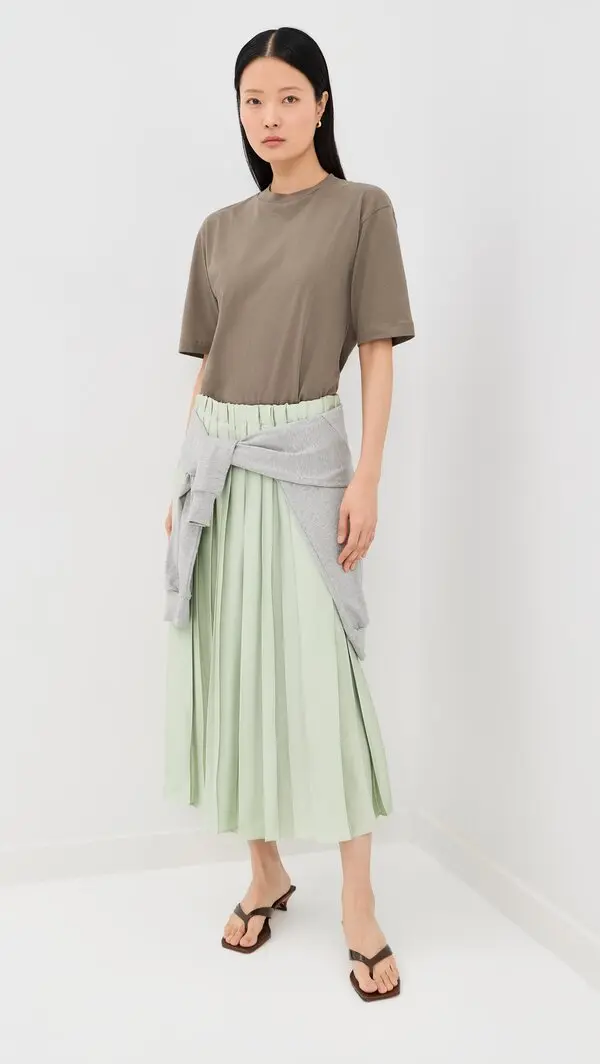Tibi Feather Weight Pleated Skirt