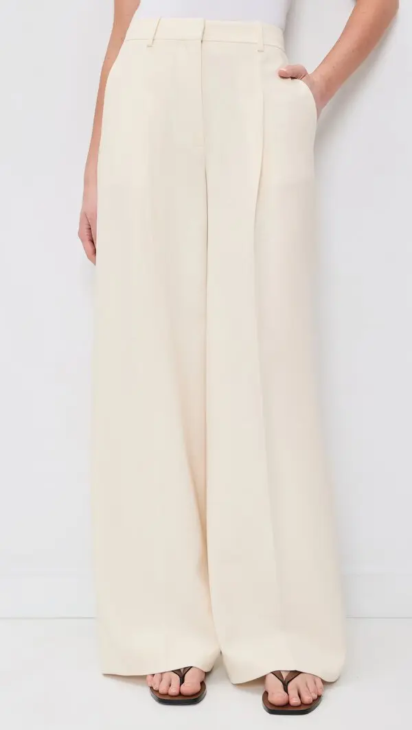 Theory Wide Leg Pleat Trousers