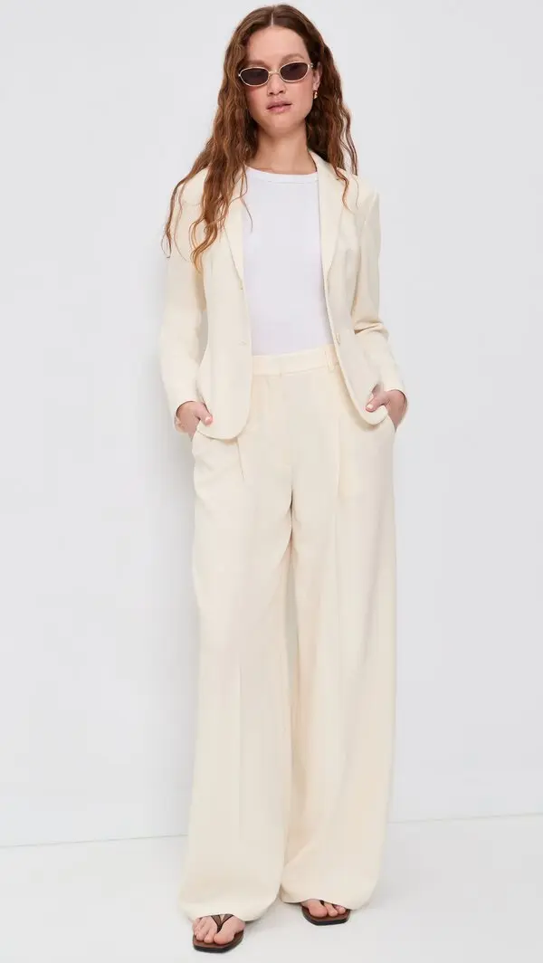 Theory Wide Leg Pleat Trousers