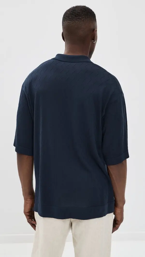 Officine Générale Pele Textured Knit Polo