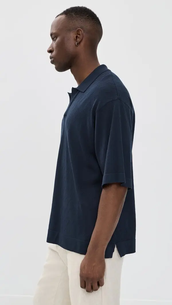Officine Générale Pele Textured Knit Polo