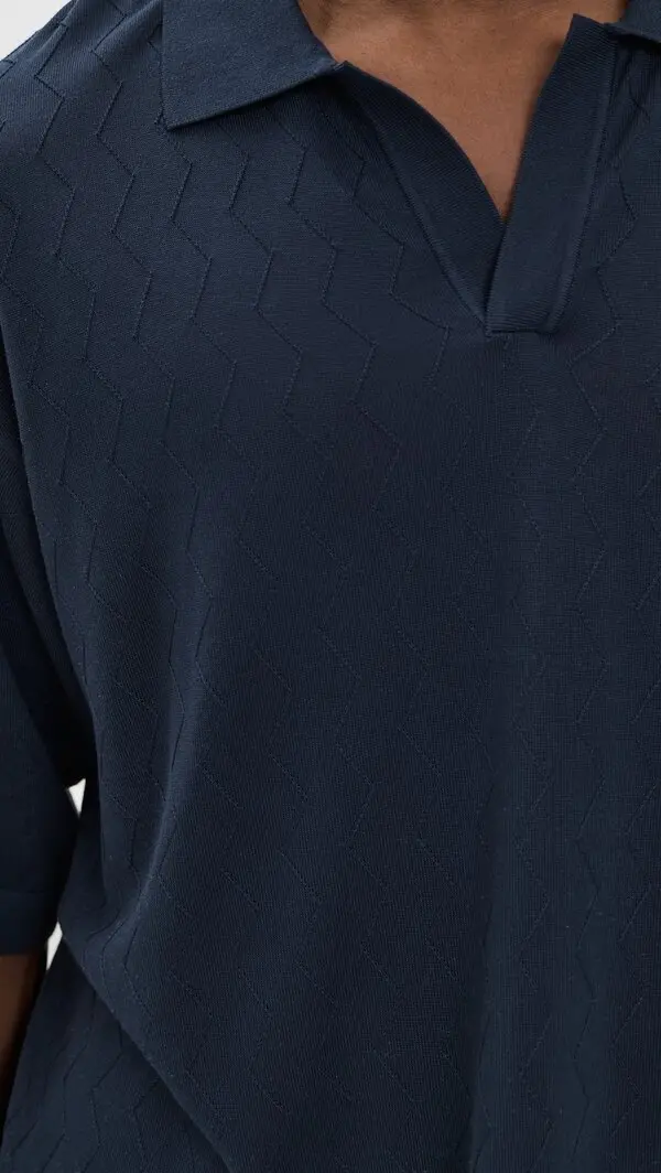 Officine Générale Pele Textured Knit Polo