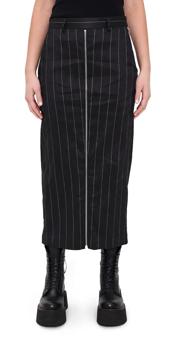 R13 Front Zip Striped Trousers