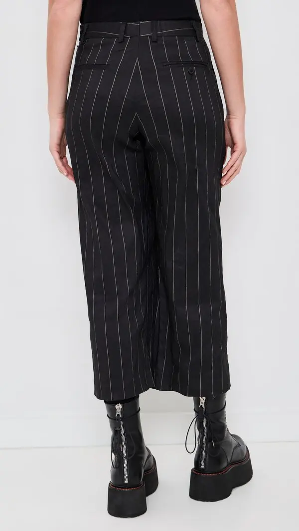 R13 Front Zip Striped Trousers