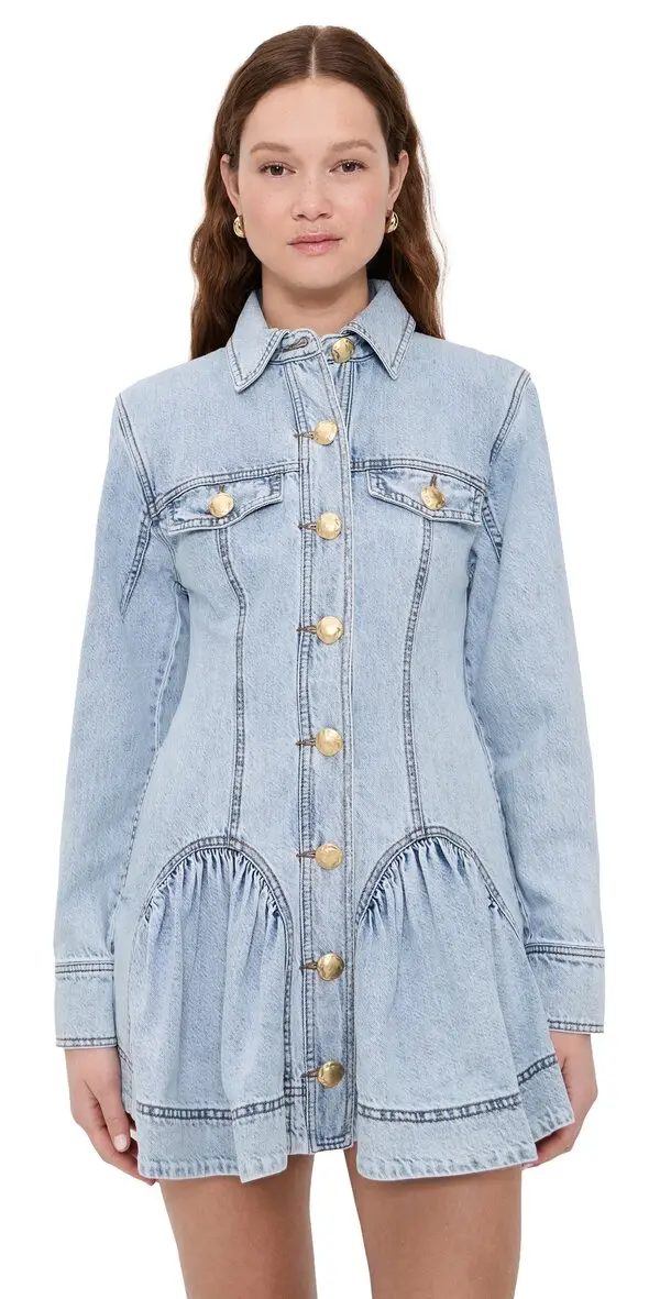Aje Noa Washed Denim Mini Dress - Seasalt