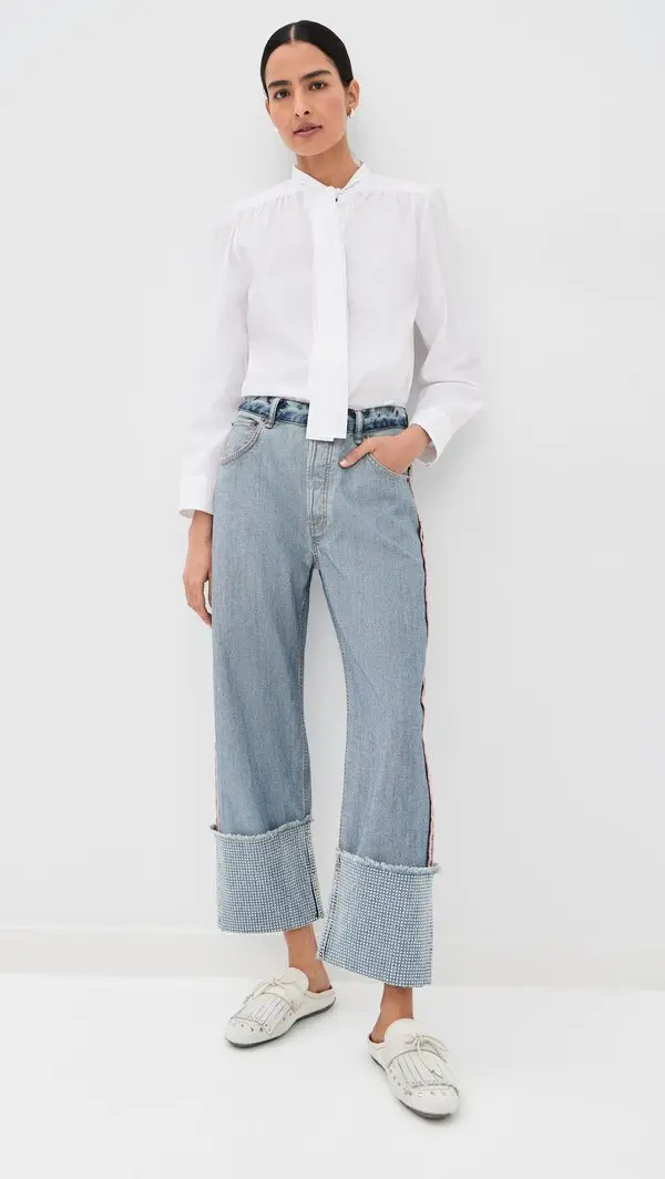 Acne Studios Cuffed Denim Trousers