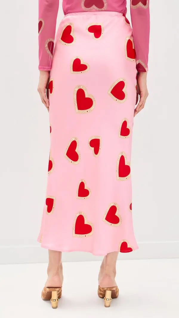 NEVER FULLY DRESSED Heart Print Dorris Skirt