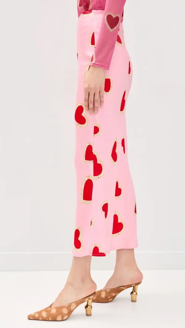 NEVER FULLY DRESSED Heart Print Dorris Skirt