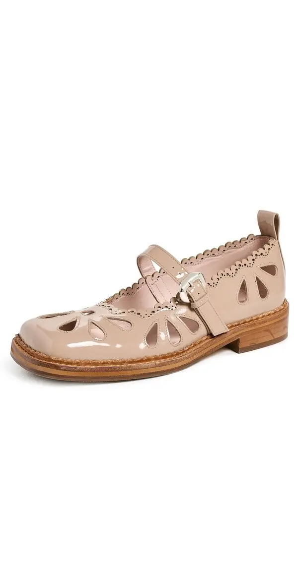 Simone Rocha Daisy Cutout Mary Jane Brogue Flats
