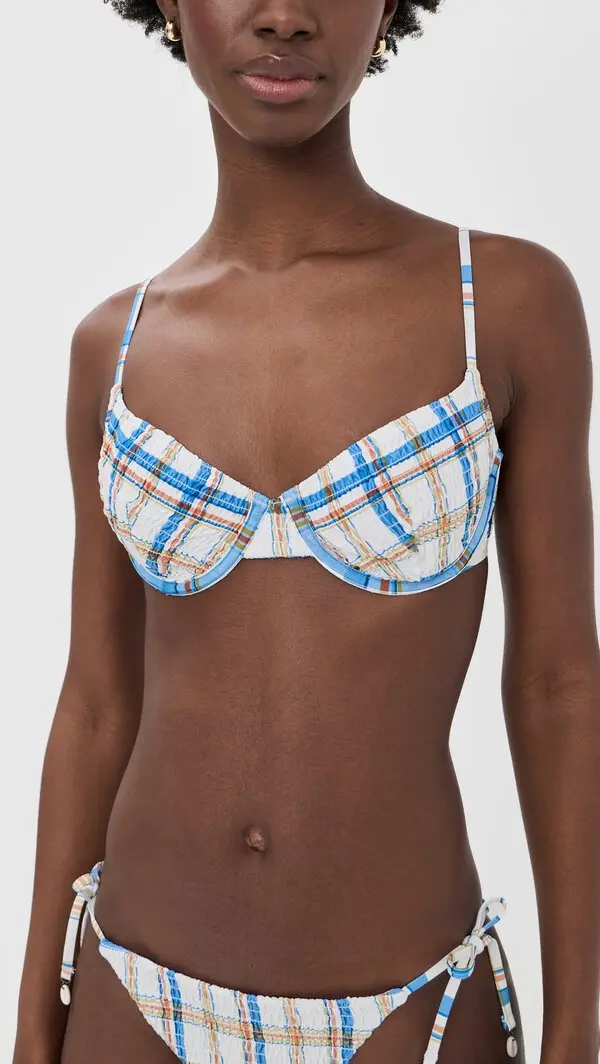 Polo Ralph Lauren Plaid Print Balconette Bikini Top
