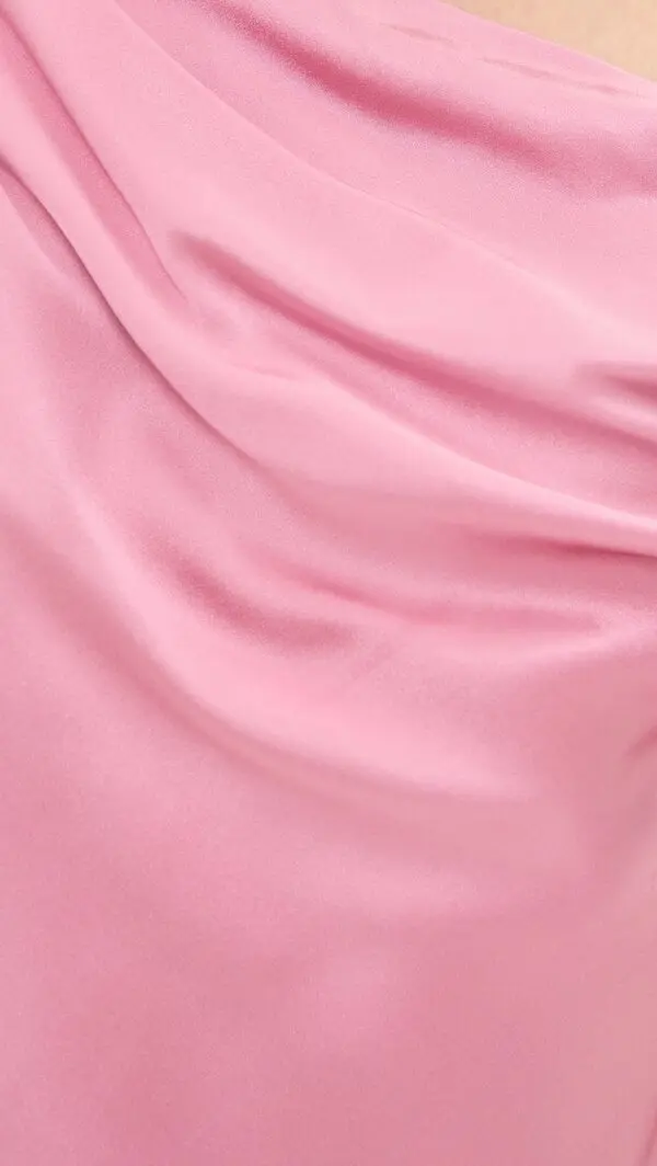 Cami Nyc Asymmetrical Off-shoulder Silk Top - Rosebud