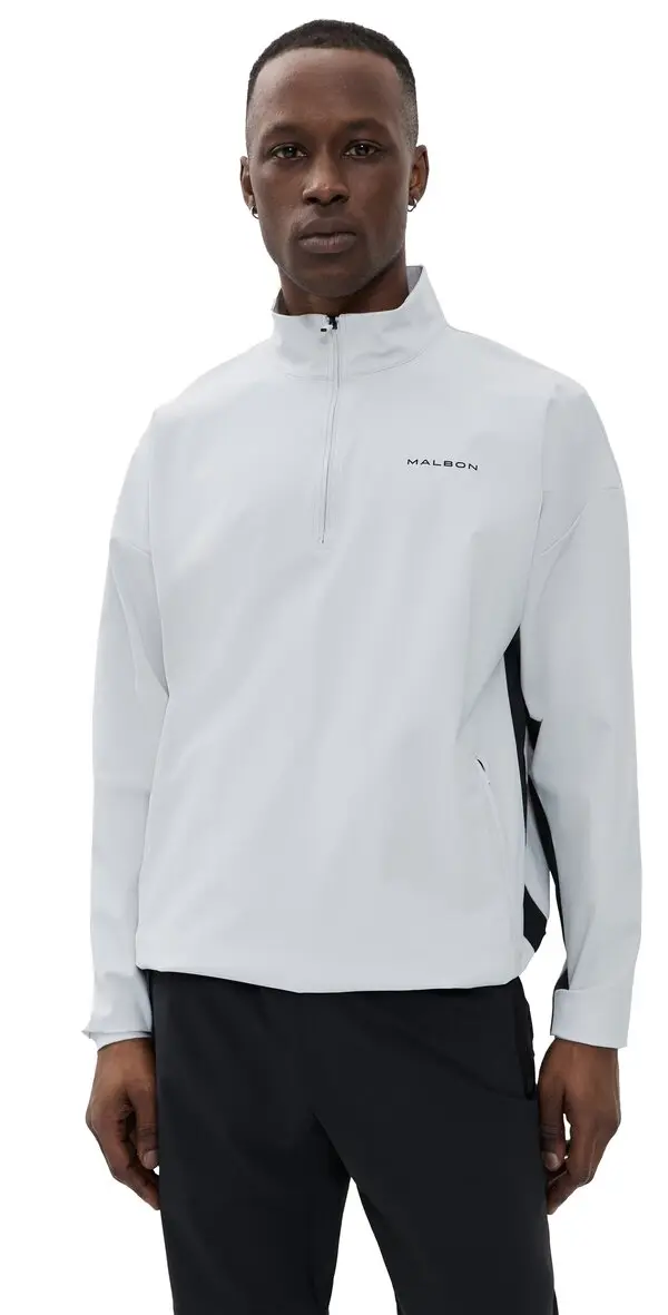 MALBON Performance Quarter Zip Pullover - Silver/black