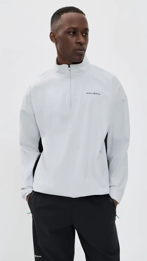 MALBON Performance Quarter Zip Pullover - Silver/black