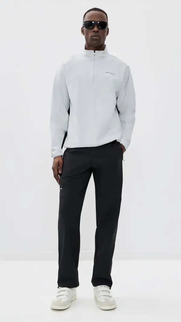 MALBON Performance Quarter Zip Pullover - Silver/black