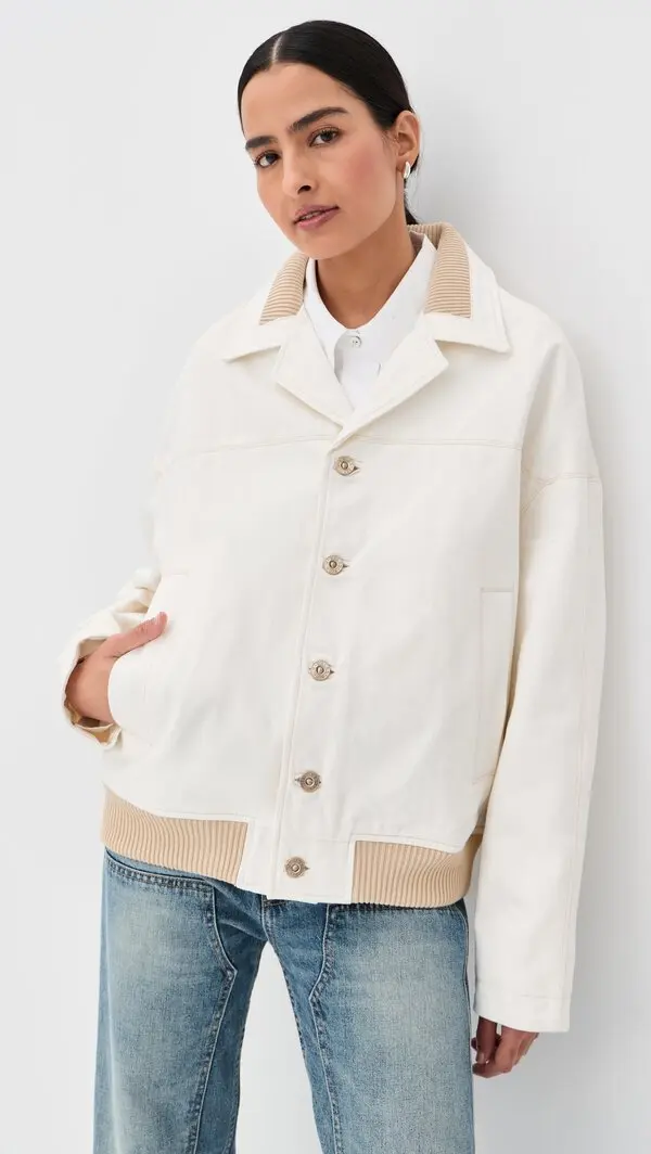 WALES BONNER Study Denim Jacket - Ivory