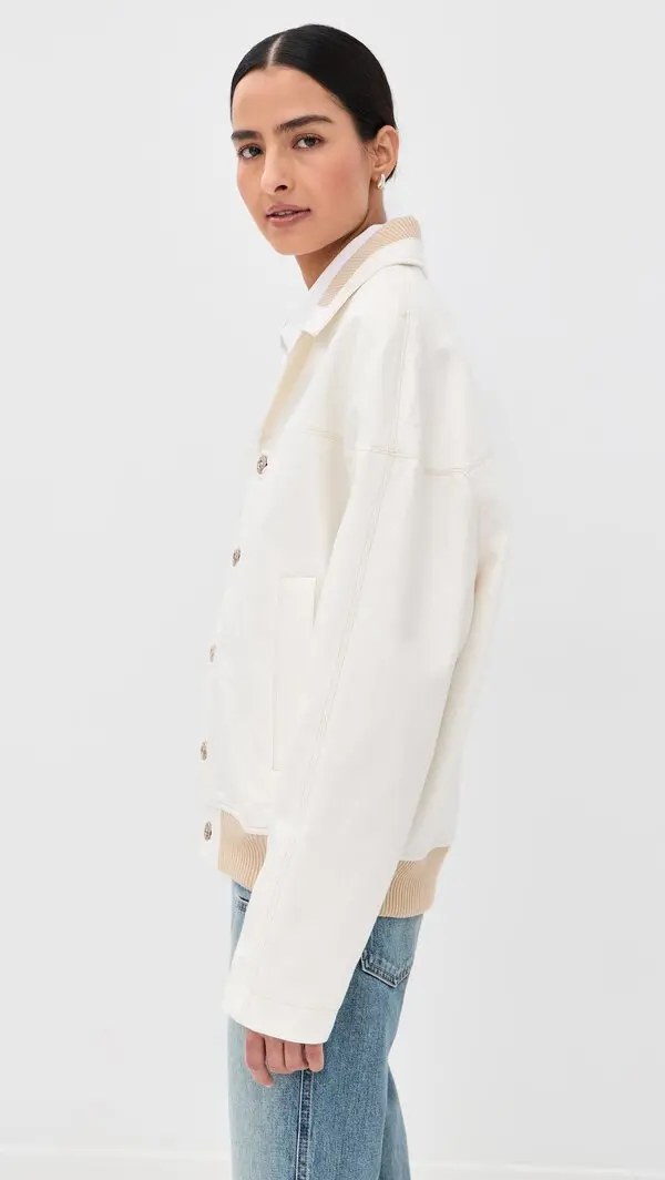 WALES BONNER Study Denim Jacket - Ivory