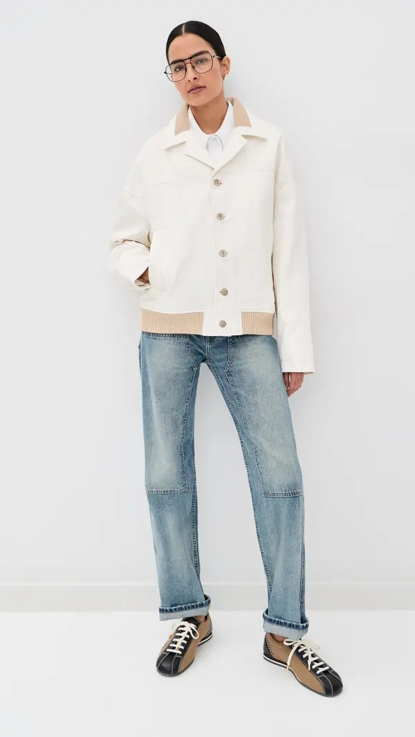 WALES BONNER Study Denim Jacket - Ivory