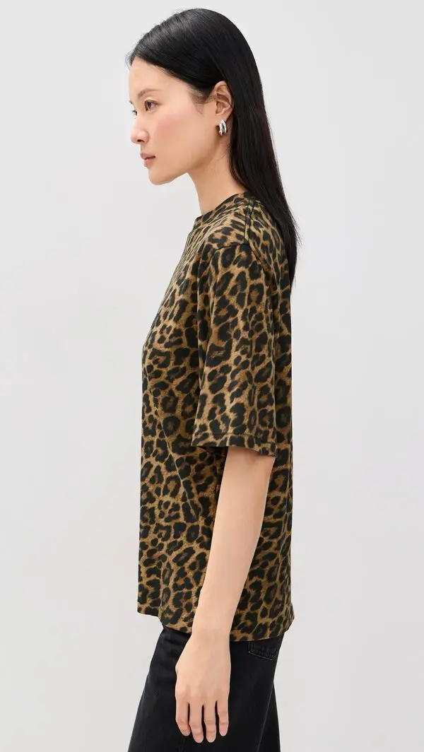 ANINE BING Leopard Avi Tee