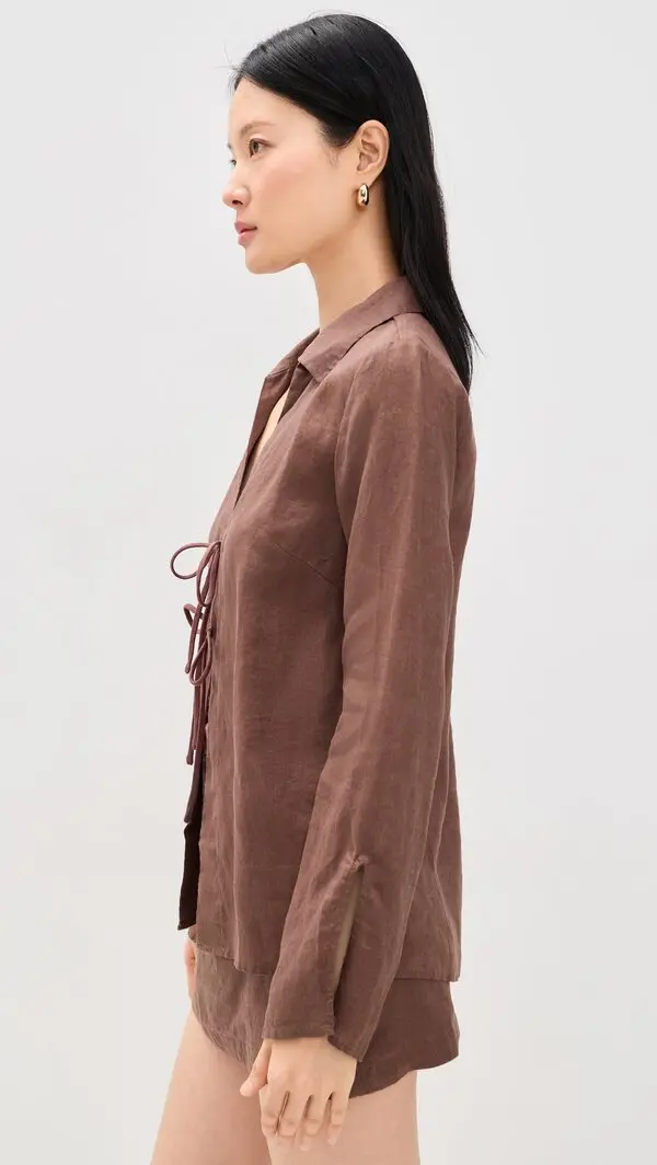 L*Space Venice Long Sleeve Shirt - Café
