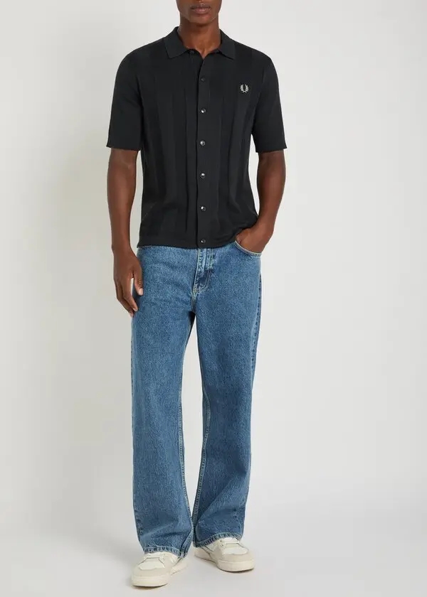 Fred Perry Logo-embroidered Fine-knit Cotton Shirt