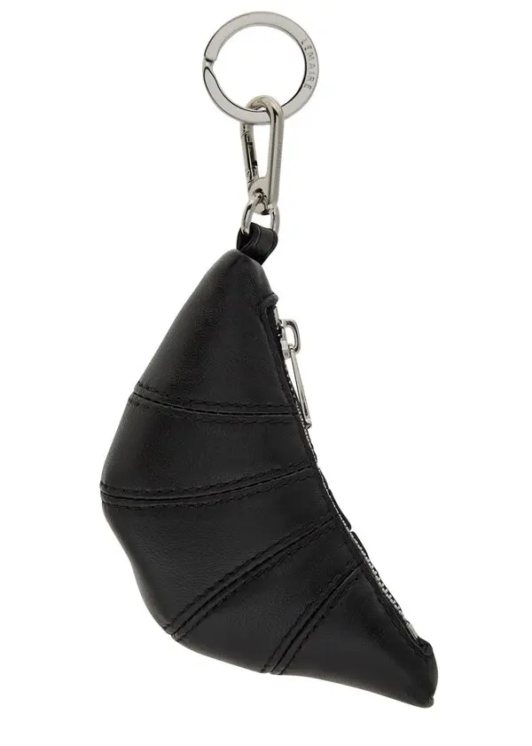 LEMAIRE Croissant Mini Leather Bag Charm - Black