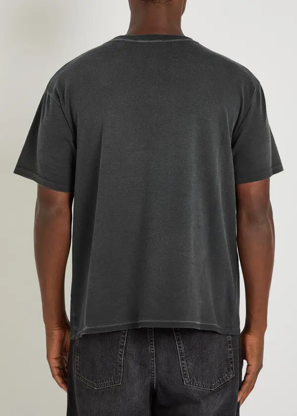 DUKE + DEXTER Pocket Washed Printed Cotton T-shirt