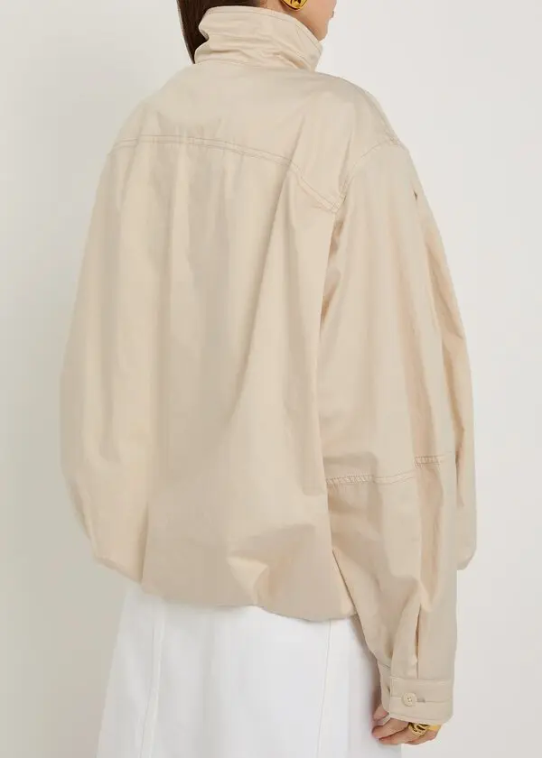 LEMAIRE High-neck Pleated Cotton Jacket