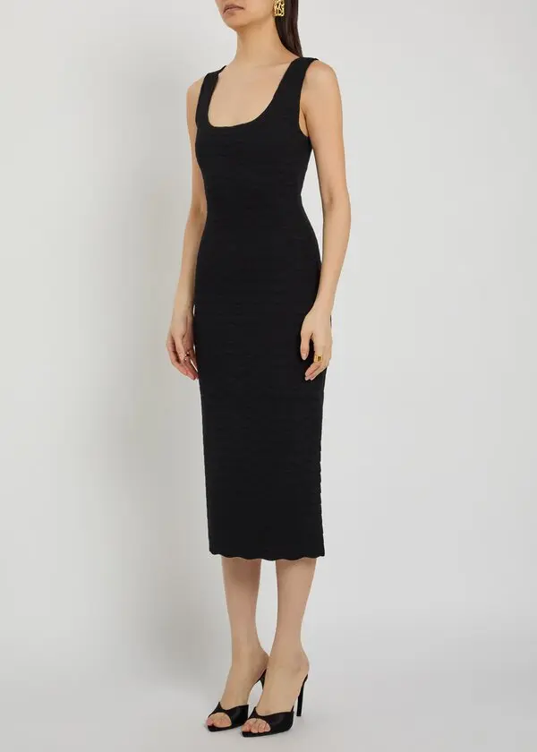 Emporio Armani Textured-knit Midi Dress