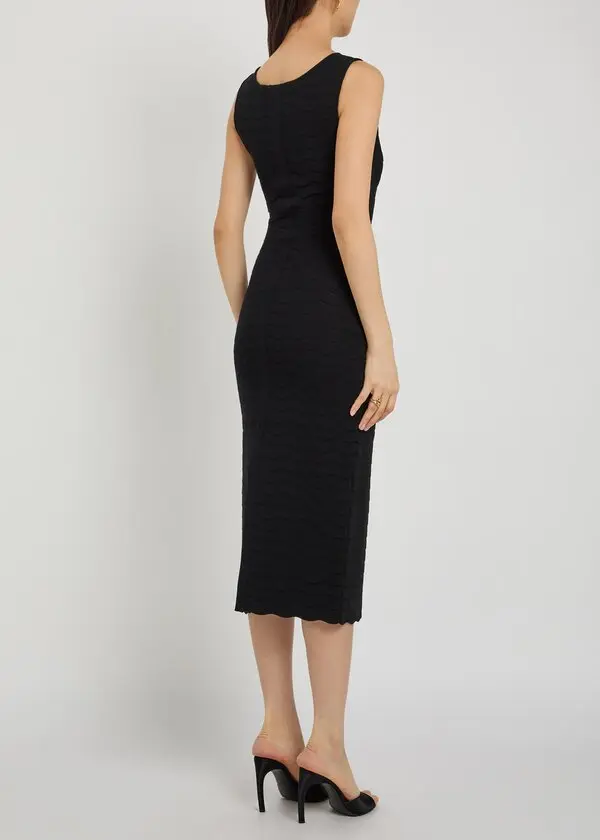 Emporio Armani Textured-knit Midi Dress