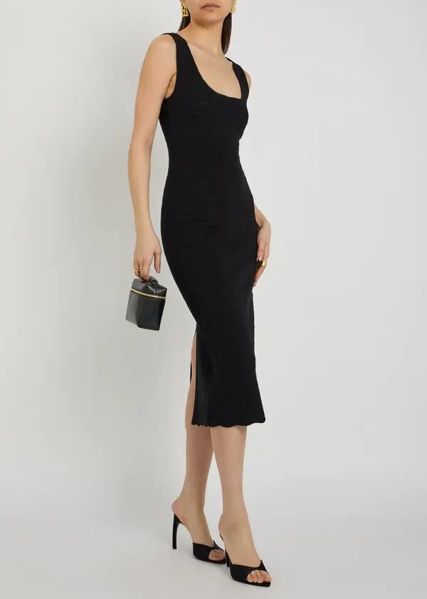 Emporio Armani Textured-knit Midi Dress