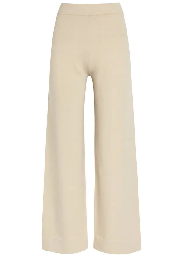 Max Mara Straight-leg Fine-knit Trousers - Ivory