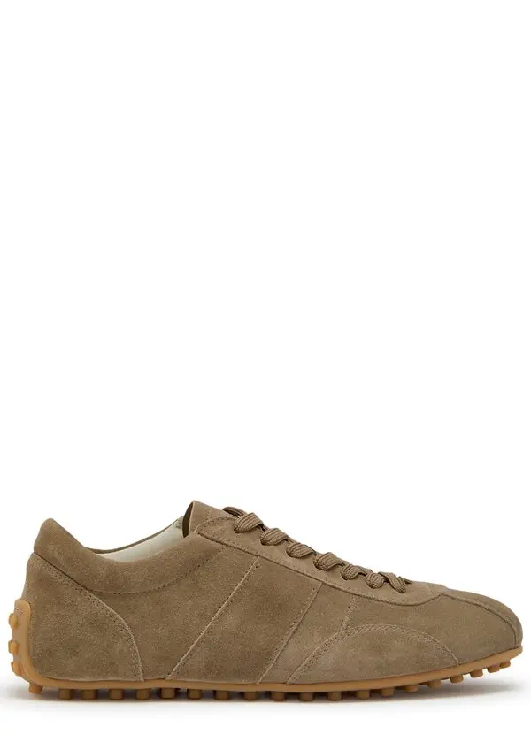 TOD'S Paneled Suede Lace Up Sneakers - Brown