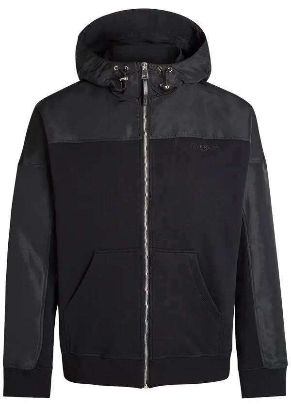 Givenchy Logo Hooded Cotton And Shell Windbreaker Jacket