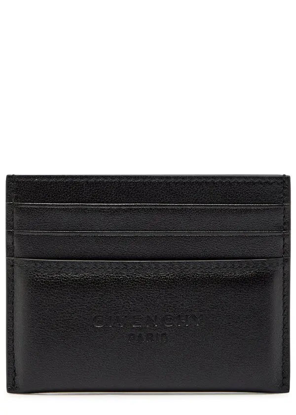 Givenchy Padded Logo Leather Card Holder - Black
