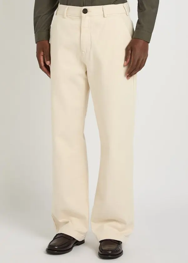 Oliver Peoples Utility Straight-leg Organic Cotton Trousers - Ecru