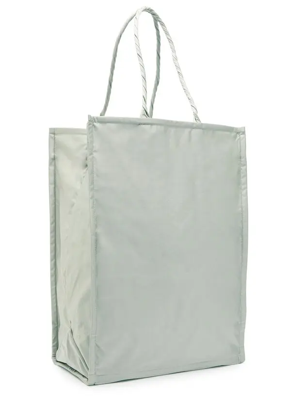 Issey Miyake Logo-embroidered Woven Tote - Grey