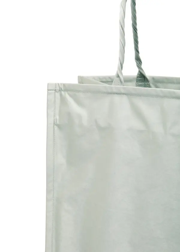 Issey Miyake Logo-embroidered Woven Tote - Grey