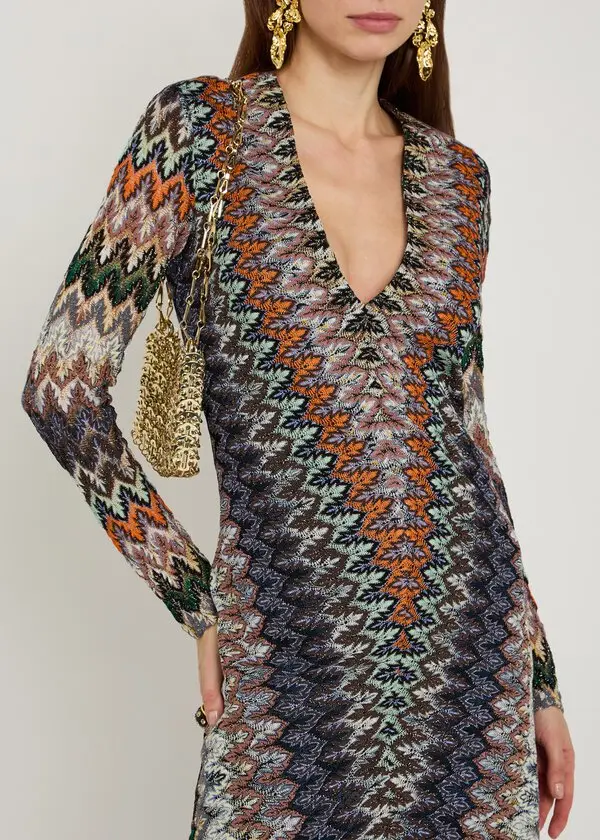 Missoni Patterned Fine-knit Mini Dress