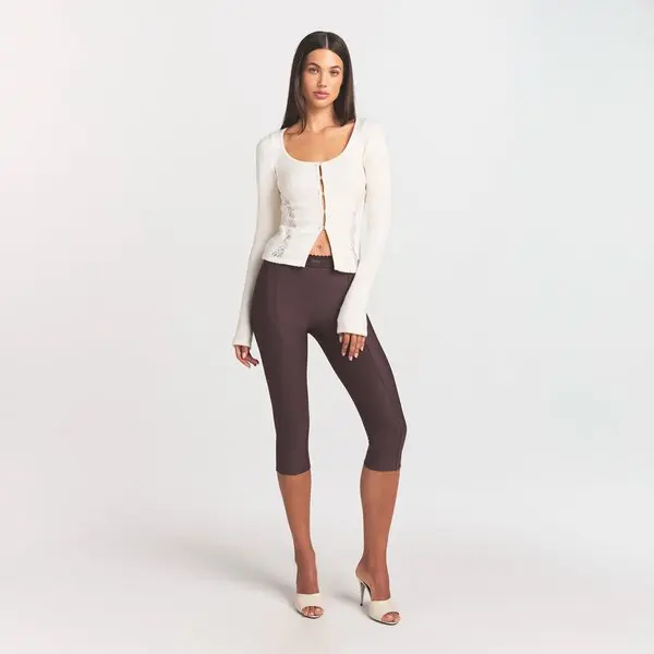 SKIMS Lace Knit Long Sleeve Cardigan - Sugar