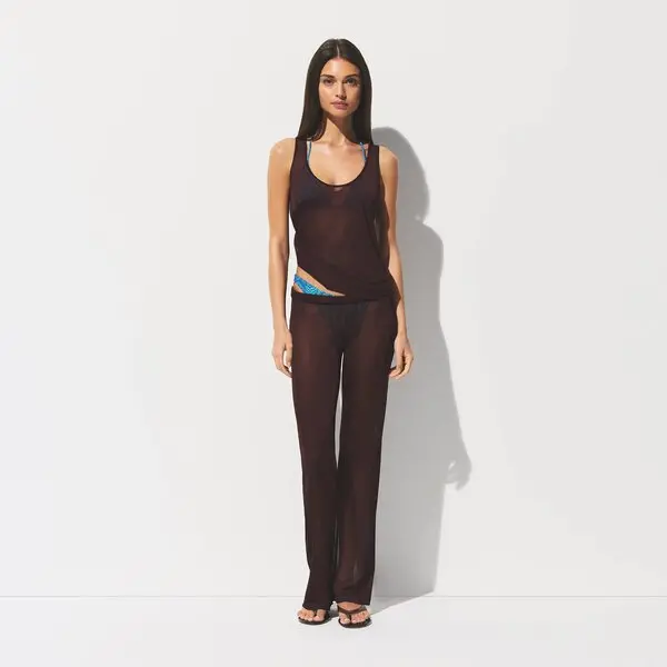 SKIMS Scoop Long Tank Top - Currant