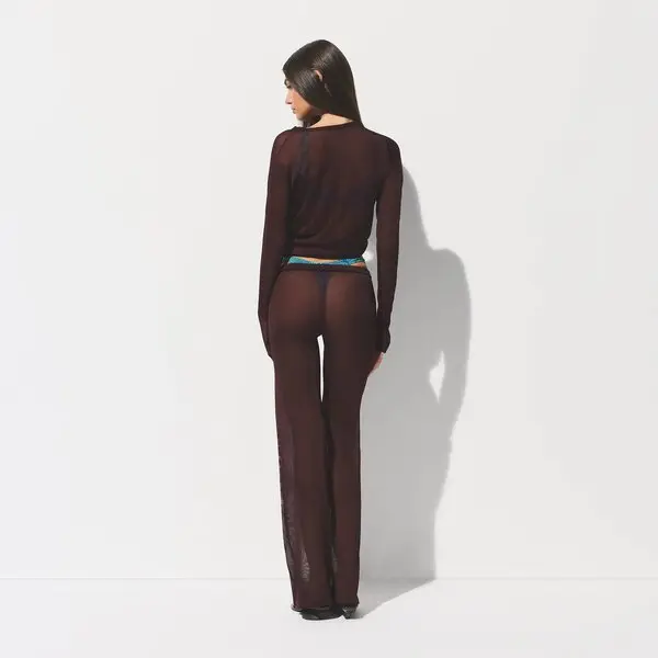 SKIMS Crew Neck Long Sleeve Top - Currant