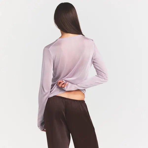 SKIMS Crew Neck Long Sleeve Top - Iris Mica