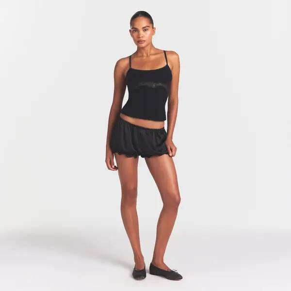 SKIMS Lace Knit Tank - Obsidian