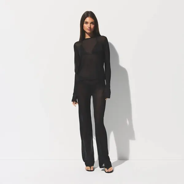 SKIMS Slinky Knit Low Rise Pants - Obsidian