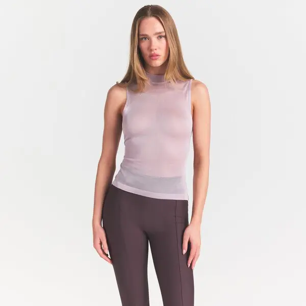 SKIMS Slinky Knit Mock Neck Tank Top - Iris Mica