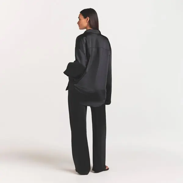 SKIMS Lightweight Satin Straight Leg Pants - Obsidian