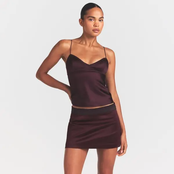 SKIMS Satin Cami Top - Currant