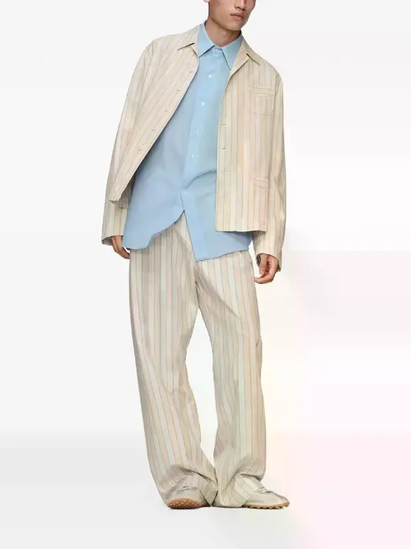 MAISON MARGIELA Striped Long-sleeved Shirt Jacket