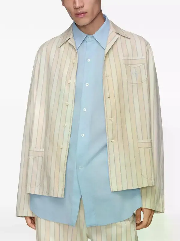MAISON MARGIELA Striped Long-sleeved Shirt Jacket